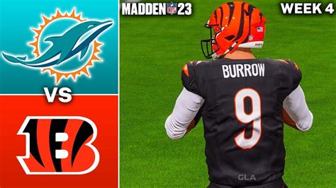 Dolphins Vs Bengals Week 4 Simulation Madden 23 Gameplay Ps5 Youtube