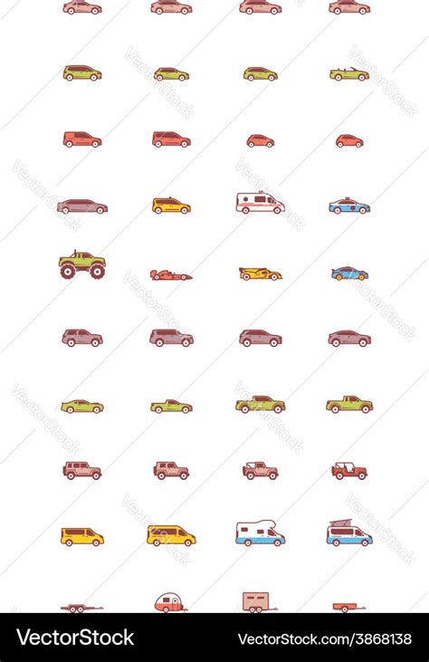 Auto Icons Lizenzfreies Vektorbild Vectorstock