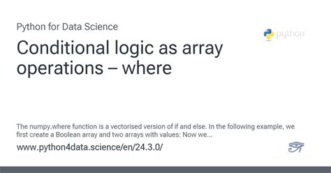 Conditional Logic As Array Operations Where Python For Data Science 2430