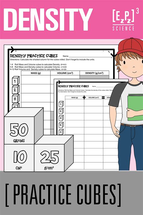 Calculating Density Activity Science Formula Practice Cubes