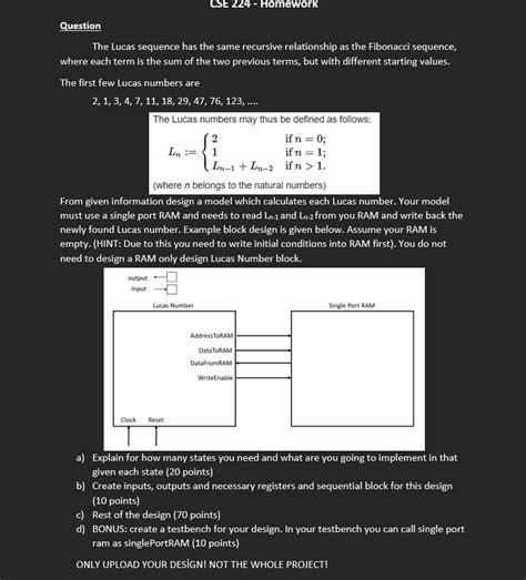 Solved Cse 224 Homework Question The Lucas Sequence Has