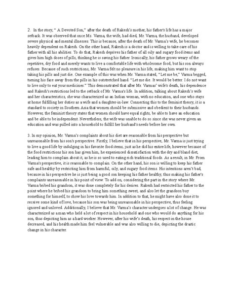 A Devoted Son In The Story A Devoted Son” After The Death Of Rakeshs Mother His Fathers