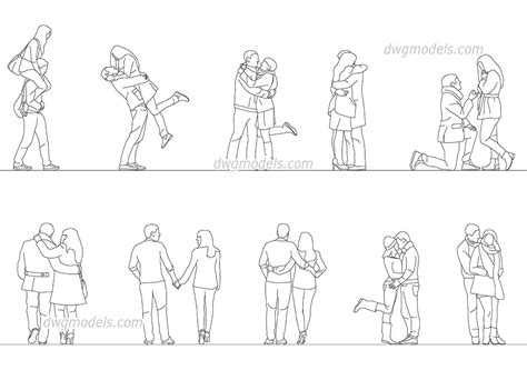 Couple Love Cad Blocks Download 2d Autocad Models
