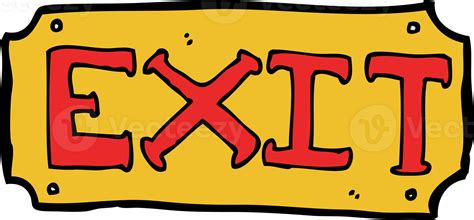 Cartoon Exit Sign 45238003 PNG