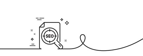 Seo Target Line Icon Search Engine Optimization Sign Continuous Line With Curl Vector Stock