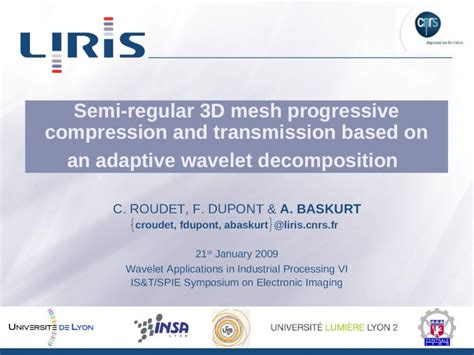 Ppt Semi Regular 3d Mesh Progressive Compression And Transmission Based On An Adaptive Wavelet