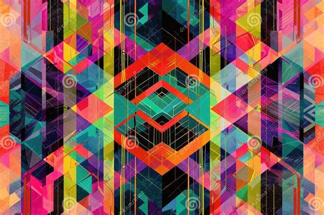 The Art Showcases Colorful Abstract Geometric Patterns With Vibrant And Striking Visuals Aig62