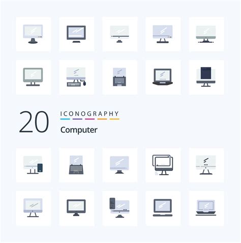 20 Computer Flat Color Icon Pack Like Device Computer Imac Server Device 19205637 Vector Art At