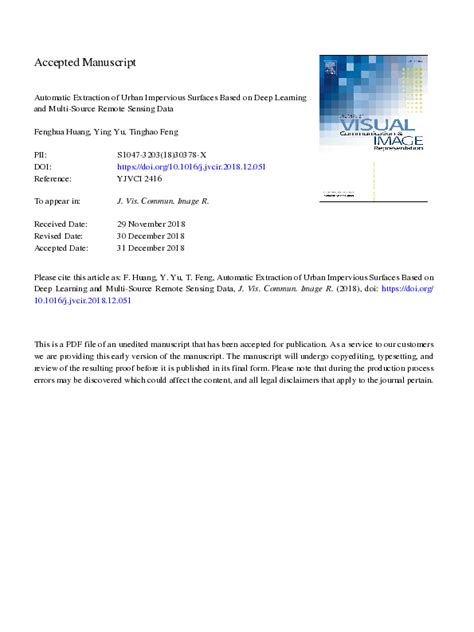 Pdf Automatic Extraction Of Urban Impervious Surfaces Based On Deep Learning And Multi Source