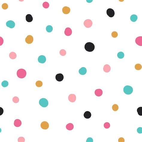 Premium Vector Cute Hand Drawn Seamless Pattern With Colorful Polka Dots Abstract