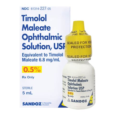 Sandoz Timolol Maleate Ophthalmic Solution 05 5ml