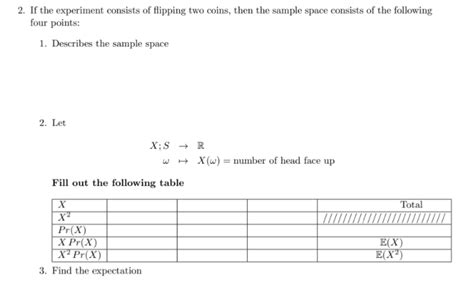 If The Experiment Consists Of Flipping Two Coins