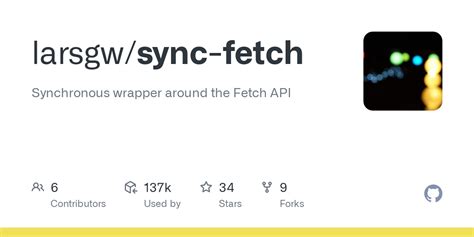 github larsgw sync fetch synchronous wrapper around the fetch api