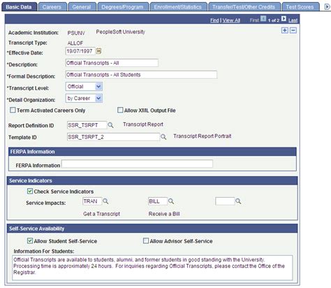 Defining Transcript Types