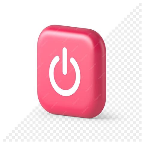 종료 버튼 에너지 스위치 전원 시작 중지 웹 앱 디자인 3d 현실적인 아이소메트릭 아이콘 켜기 프리미엄 Psd 파일