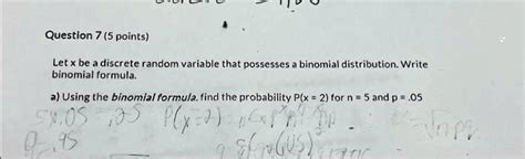 Solved Texts Question 7 5 Points Let X Be A Discrete Random Variable That Possesses A