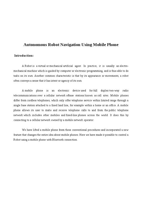 Pdf Autonomus Robot Navigation Using Mobile Phone Dokumentips