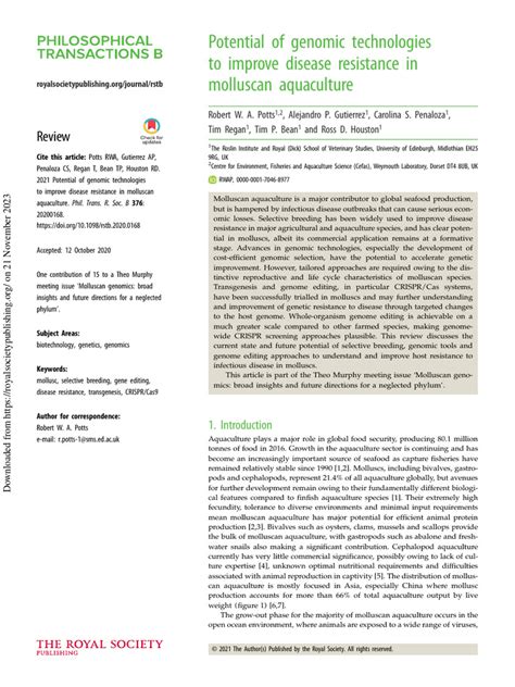 Potts Et Al 2021 Potential Of Genomic Technologies To Improve Disease