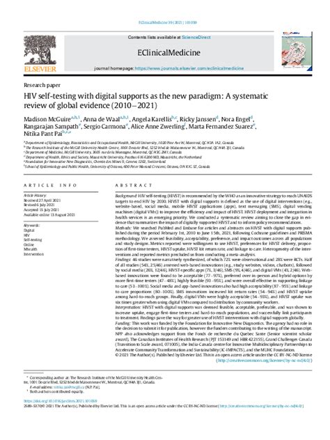 Pdf Hiv Self Testing With Digital Supports As The New Paradigm A Systematic Review Of Global