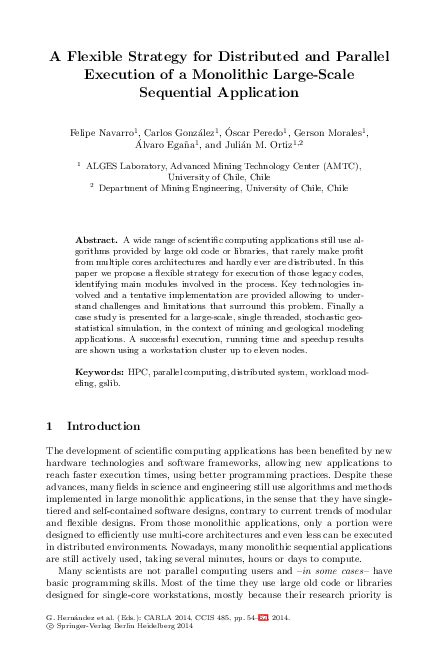 Pdf A Flexible Strategy For Distributed And Parallel Execution Of A