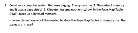 solved 2 consider a computer system that uses paging the