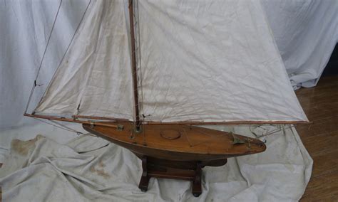 J Class Rigged Cutter Pond Yacht Quintessential Duckeggblue