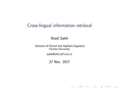 Cross Lingual Information Retrieval Pdf