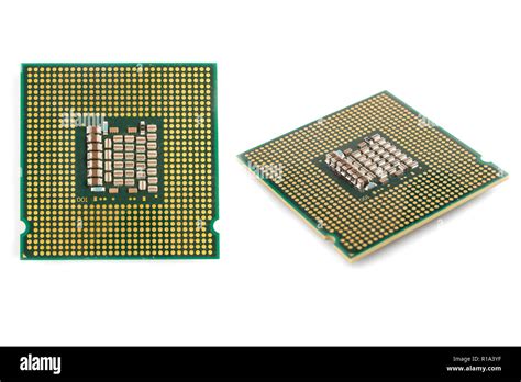 CPU Microprocessor On White Background Stock Photo Alamy
