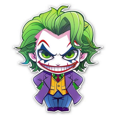 Premium Photo Cute And Colorful Sticker Of Joker Character In Kawaii