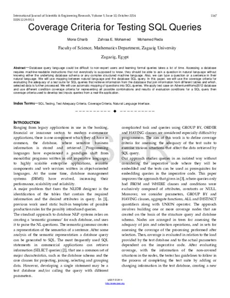 Pdf Coverage Criteria For Testing Sql Queries