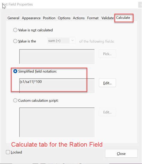 solved simplified field notation and calculate rounding adobe