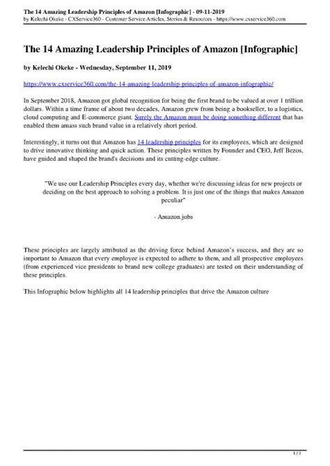 Leadership Pdf 163726 The 14 Amazing Leadership Principles Of Amazon