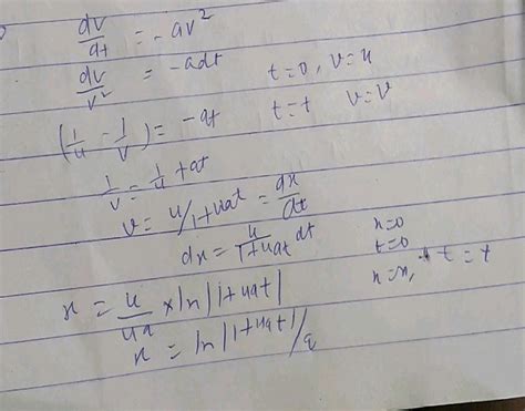 A Point Moves In A Straight Line Under The Retardation Av The Initial Velocity Is U The