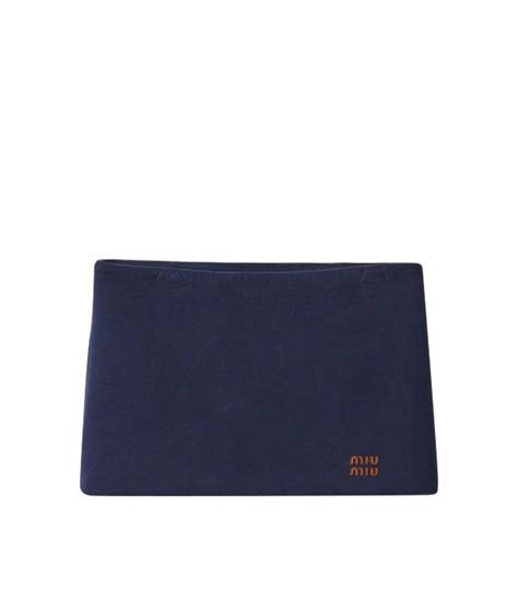 Miu Miu Темно синяя юбка мини для женщин купить в интернет магазине с доставкой