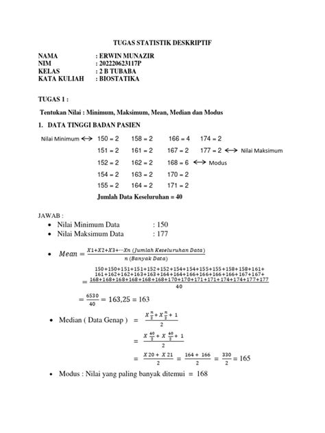 Tugas Statistik Deskriptif Erwin Pdf