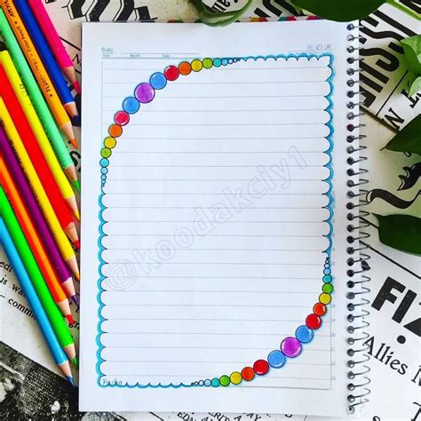تصاویر ۱۰ مدل کادر دفتر مشق با مداد رنگی برای مدرسه را ببینید نقاشی حاشیه دفتر املا