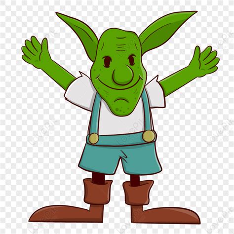 地精哥布林卡通可愛綠色矮人鬼怪psd圖案素材免費下載，可愛卡通圖片，尺寸1200 × 1200px Lovepik