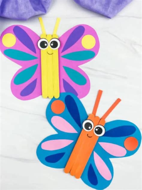 Popsicle Stick Butterfly Craft Free Template