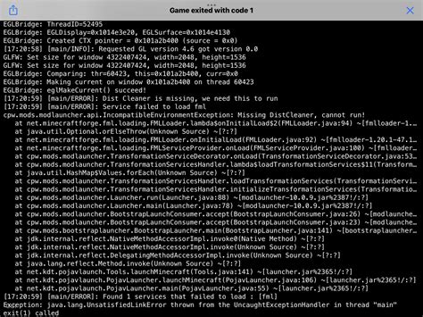 Error When Launching The Game With Forge 1201 Rpojavlaunchermodpacks