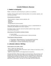 CS Midterm Review CS Midterm Review Media In Antiquity Media A Means For