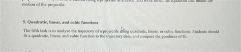 solved motion of the projectile 5 quadratic linear and
