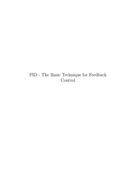 Probably The Best Simple Pid Tuning Rules In The World Pdf Control Theory Applied Mathematics