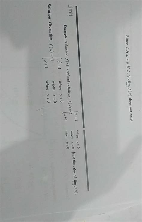Since Lhl Rhl So Limx→1 Fx Does Not Exist Limit Example A Function