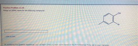 Solved Practice Problem Assign An IUPAC Name For The Chegg Com
