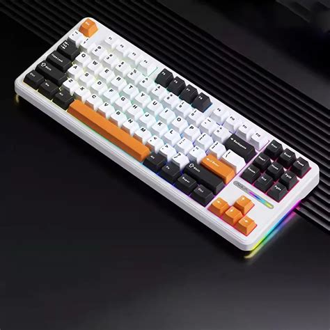 Aula F87 무선 기계식 키보드 87키 배열 Rgb라이트 4000mah 화이트 오렌지 골드축 상품 상세 크로켓