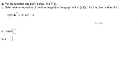 Solved A For The Function And Point Below Find F A B Chegg Com