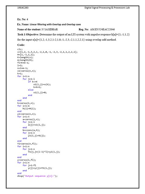 Labsheet Dsp Pdf Digital Signal Processing Control Theory