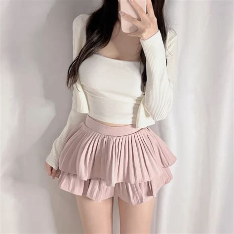 볼륨업 속바지O 러블리무드 여리핏 캉캉 플레어 미니 스커트 3color 청순글램 치마바지 봄스커트 봄코디 여친룩 데이트룩