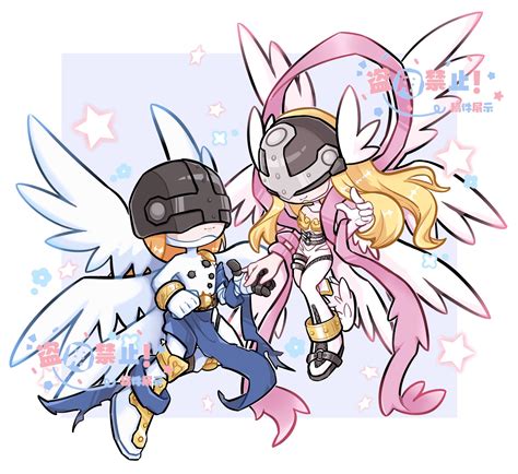 Angewomon And Angemon Digimon Drawn By Yagi Kiki Danbooru