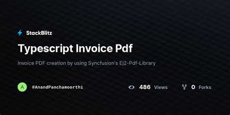 Typescript Invoice Pdf Stackblitz